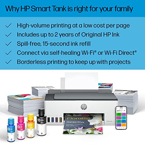 HP Smart-Tank 5101 Wireless All-in-One Ink-Tank Printer with up to 2 Years of Ink Included (1F3Y0A)