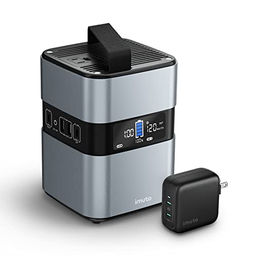 imuto 300W Portable Power Station,230Wh 64000mAh Solar Generator with USB C 90W Adapter 110V Pure Sine Wave AC Outle, PD100W Backup Battery Power Supply for Outdoor Camping Travel CPAP Emergenc