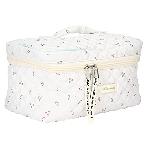 SOIDRAM Coquette Makeup Bag Coquette Aesthetic Cosmetic Bag Large Travel Makeup Organizer Cute Pouch Cotto Kawaii Toiletry Bag