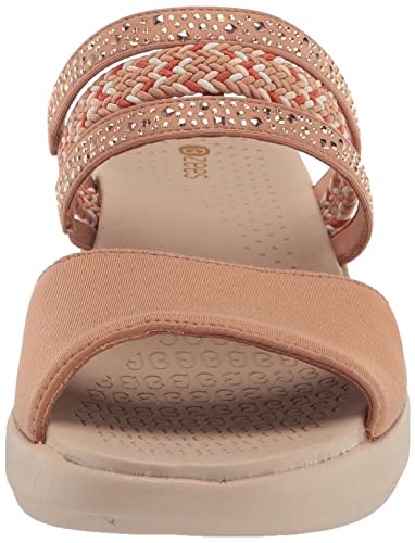 BZees Womens Fireworks Wedge Sandal Cafe Tan Woven 8 M