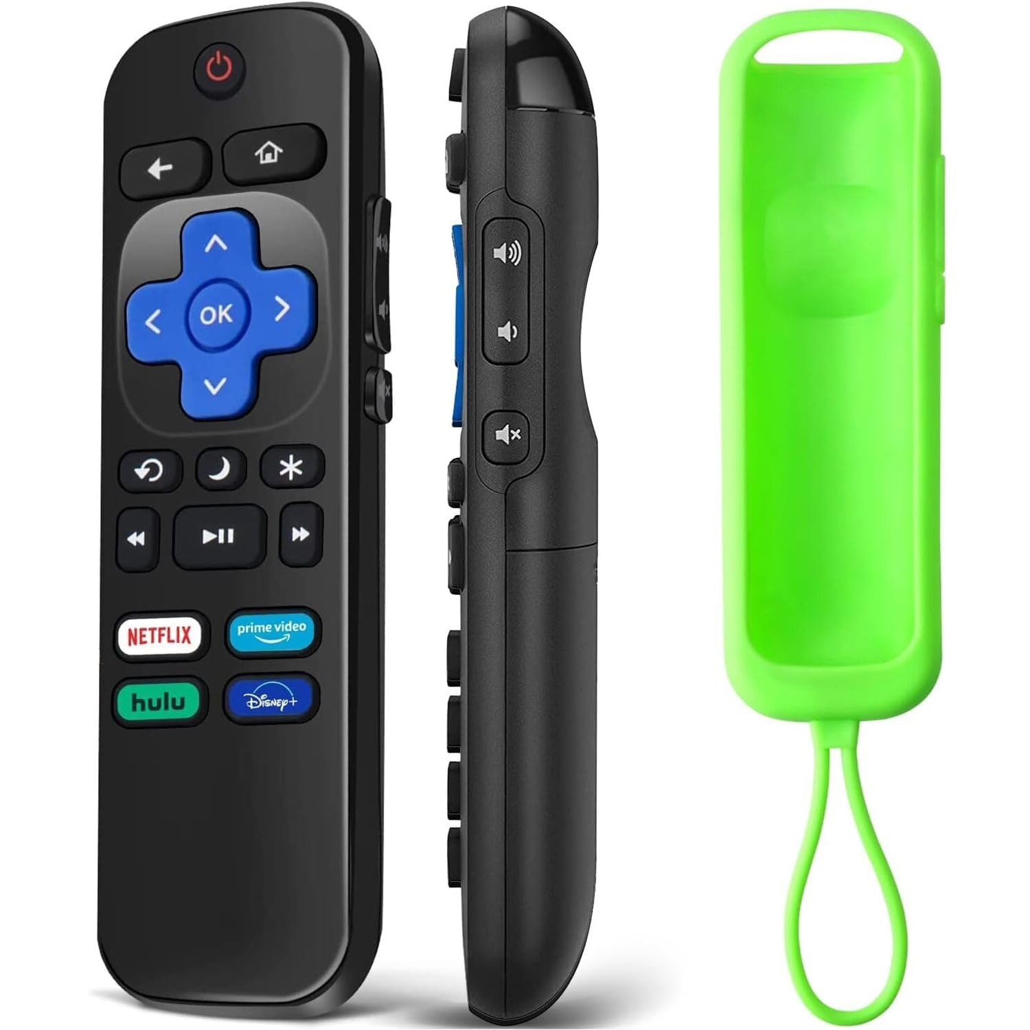 Universal TV Remote Control for All Roku TV + Night Glow Remote Case, Ukiism Replacement Remote for TCL Roku/Hisense Roku/Sharp Roku TV,TV Remote with Netflix Disney+/Hulu/Prime Video