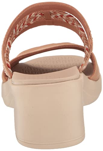 BZees Womens Fireworks Wedge Sandal Cafe Tan Woven 8 M