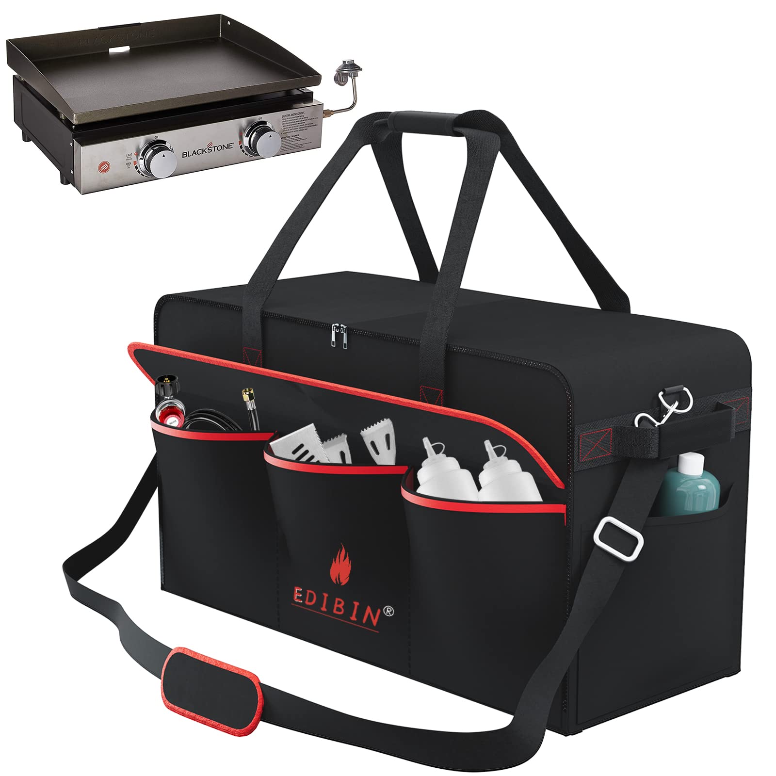 22" Griddle Carry Bag for Blackstone 22 Inch Tabletop Grill Without Hood,fits for Blackstone 1666 Tabletop Griddle,Water Resistant 600D Polyester Heavy Duty