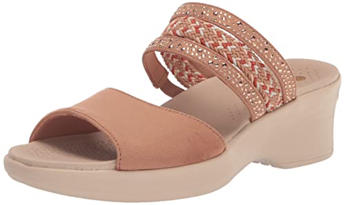 BZees Womens Fireworks Wedge Sandal Cafe Tan Woven 8 M