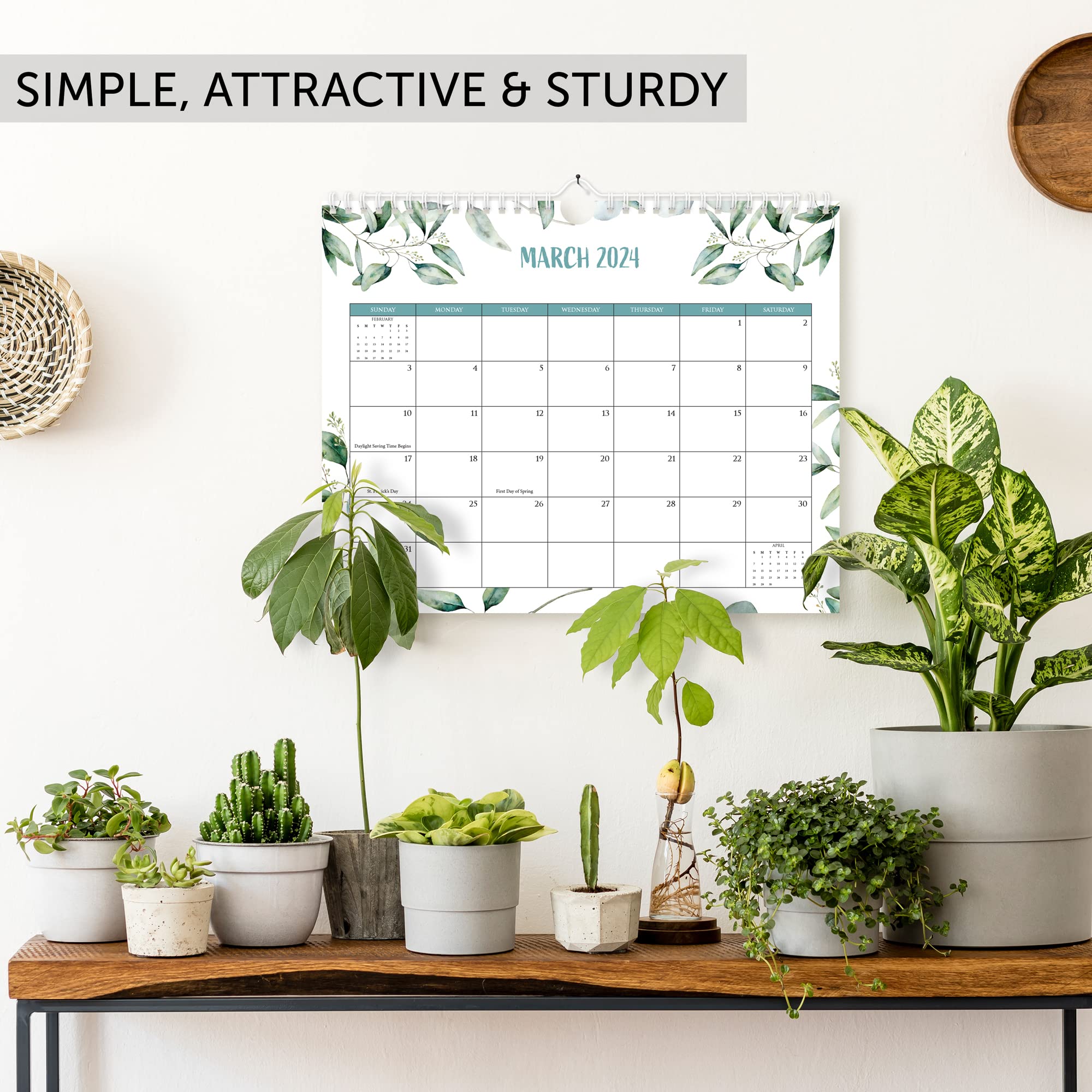 Aesthetic Greenery 2024 Wall Calendar - Runs from June 2023 Until December 2024 - The Perfect 23-24 Spiral Calendar and Monthly Planner for Easy Organizing