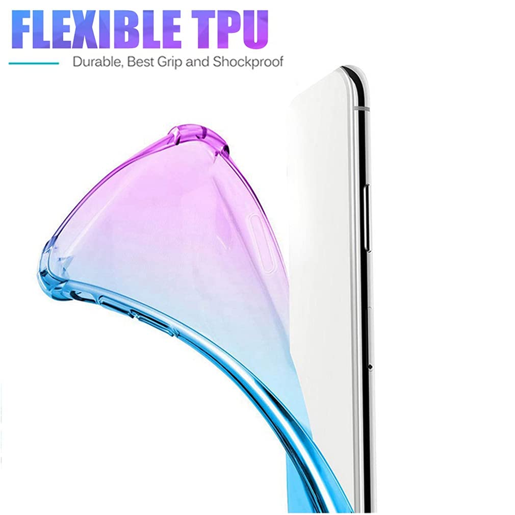 Gufuwo Case for Y7 2018/Y7 Prime 2018/Y7 Pro 2018/Honor 7C/Enjoy 8 Cute Case Girls Women, Gradient Slim Anti Scratch Soft TPU Phone Cover Shockproof Protective Case for Huawei Y7 2018 (Purple/Blue)