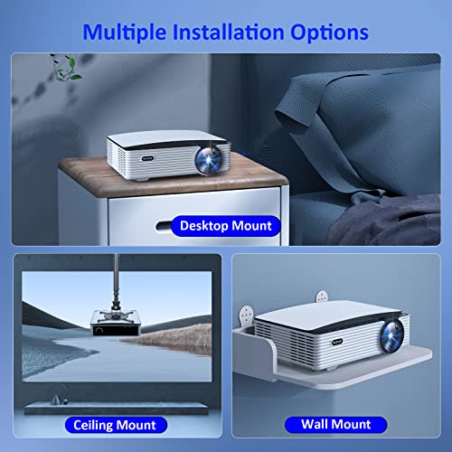 NexiGo PJ30 Outdoor Projector, 450 ANSI Lumens, Native 1080P, Dolby_Sound Support, Movie Projector with WiFi and Bluetooth 5.1, Compatible w/TV Stick,iOS,Android,Laptop,Console
