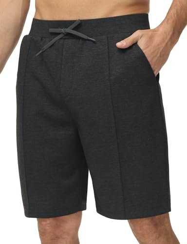 THE GYM PEOPLE Men's Workout Shorts Drawstring Athletic Loose Fit Lounge Sweat Shorts with Pockets Dark Heather Grey