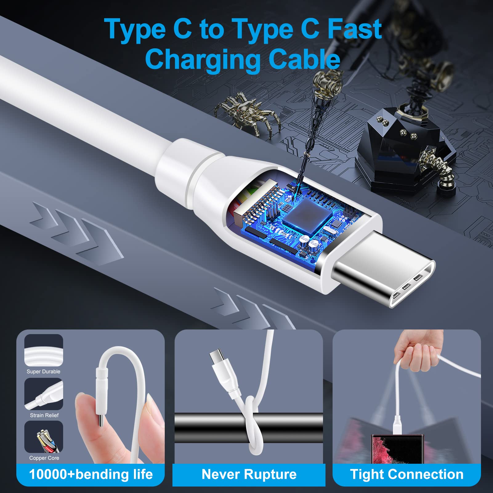 Type C Samsung Fast Charger for Samsung Galaxy S25/S24/A25/A35/A15/A14/A54/A53, 20W USB C iPhone 16 Charger Fast Charging for iPhone 16 Pro Max/16 Plus/15,PD Wall Charger+6ft iPhone C Charger Cable
