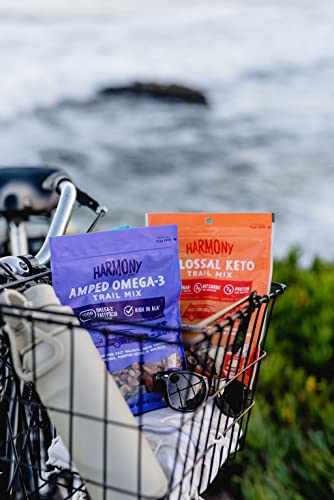Harmony Trail Mix Variety Pack with 13-Oz. Mega Mountain, 10-Oz. Colossal Keto, and 10-Oz. Amped Omega-3 Trail Mix