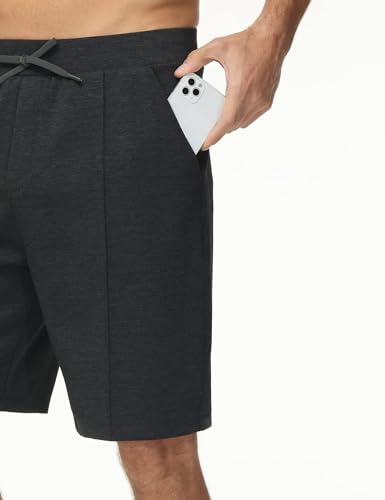 THE GYM PEOPLE Men's Workout Shorts Drawstring Athletic Loose Fit Lounge Sweat Shorts with Pockets Dark Heather Grey
