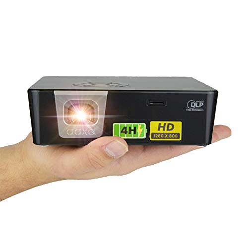 AAXA P6X 1000 Lumen Battery Projector, 4 Hour Battery, Portable Mini Projector, DLP 1080p Support, 30,000 Hours LED, 15000mah Powerbank, HDMI/USB/microSD Input, Worlds Brightest Battery Pico Projector