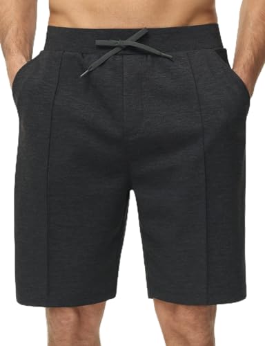 THE GYM PEOPLE Men's Workout Shorts Drawstring Athletic Loose Fit Lounge Sweat Shorts with Pockets Dark Heather Grey