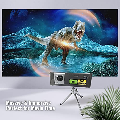 AAXA P6X 1000 Lumen Battery Projector, 4 Hour Battery, Portable Mini Projector, DLP 1080p Support, 30,000 Hours LED, 15000mah Powerbank, HDMI/USB/microSD Input, Worlds Brightest Battery Pico Projector