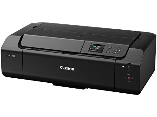 Canon PIXMA PRO-200 Wireless Professional Color Photo Printer, Prints up to 13"X 19", 3.0" Color LCD Screen, & Layout Software and Mobile Device Printing, Black