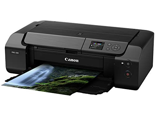 Canon PIXMA PRO-200 Wireless Professional Color Photo Printer, Prints up to 13"X 19", 3.0" Color LCD Screen, & Layout Software and Mobile Device Printing, Black
