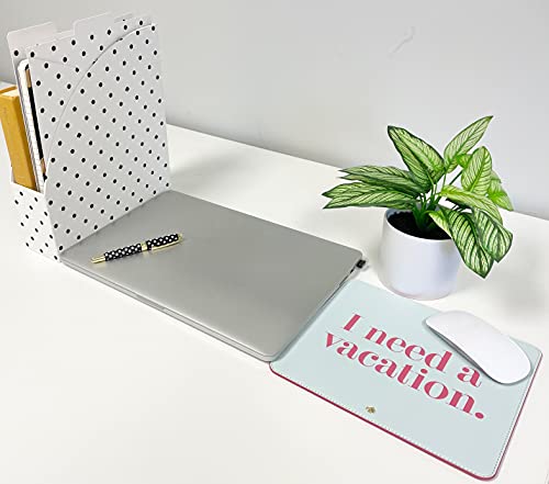 Kate Spade New York Letter Size File Folder and Magazine Holder, Black and White Desk Organizer for School/Office, Black Spade Dot