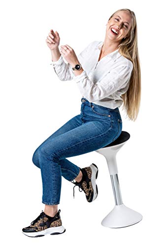 SUN-FLEX Ergonomic Height Adjustable Balance Foot Stool at Work Wobble Chair for Home Office Sit Stand Desk Stool with Natural and Active Posture (White)