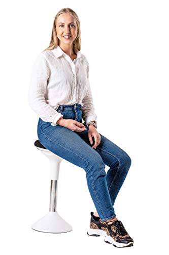 SUN-FLEX Ergonomic Height Adjustable Balance Foot Stool at Work Wobble Chair for Home Office Sit Stand Desk Stool with Natural and Active Posture (White)