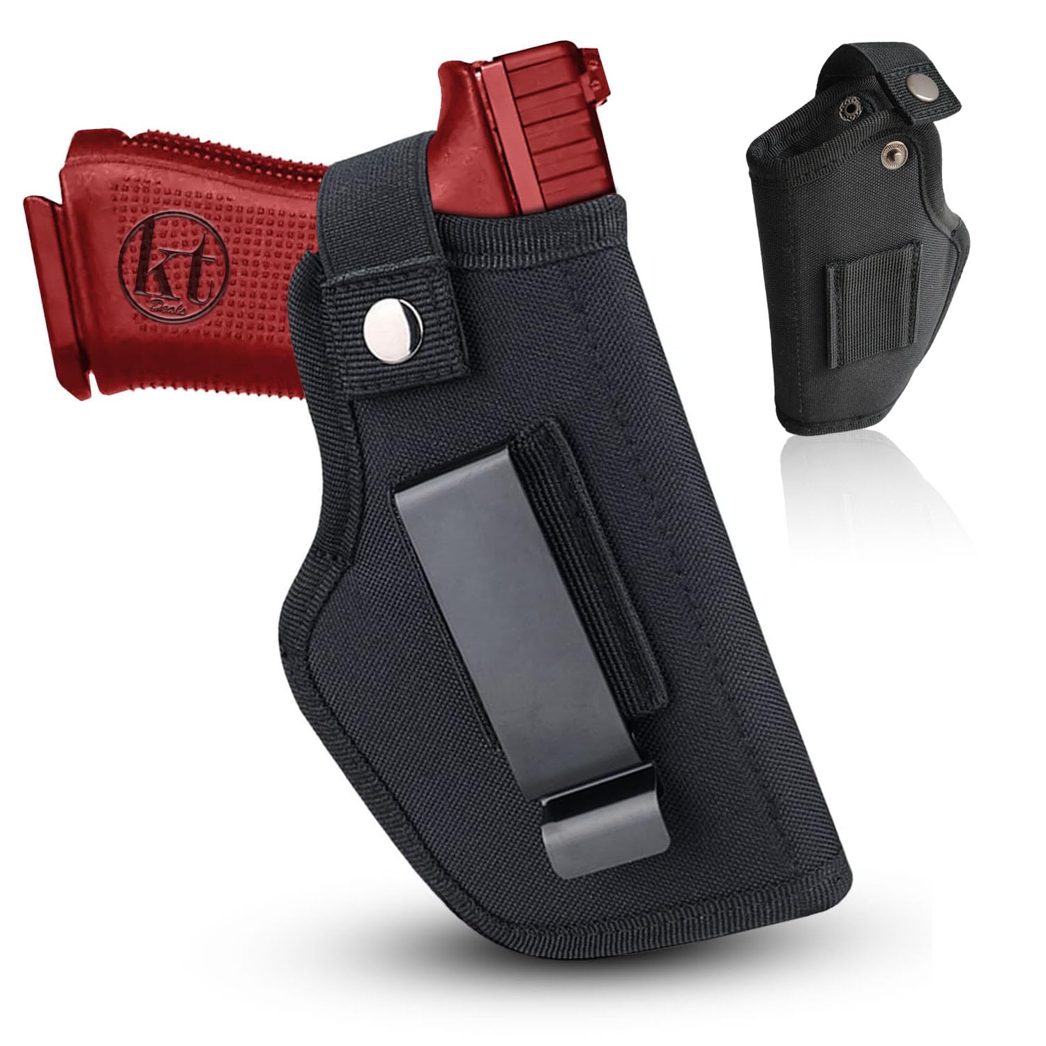 Universal Gun Holster for Men & Women, IWB/OWB Waist Belt Pistol Holster for Glock 380 9mm Gun Holster for Concealed Carry Handgun Right/Left Hand Draw (Black)