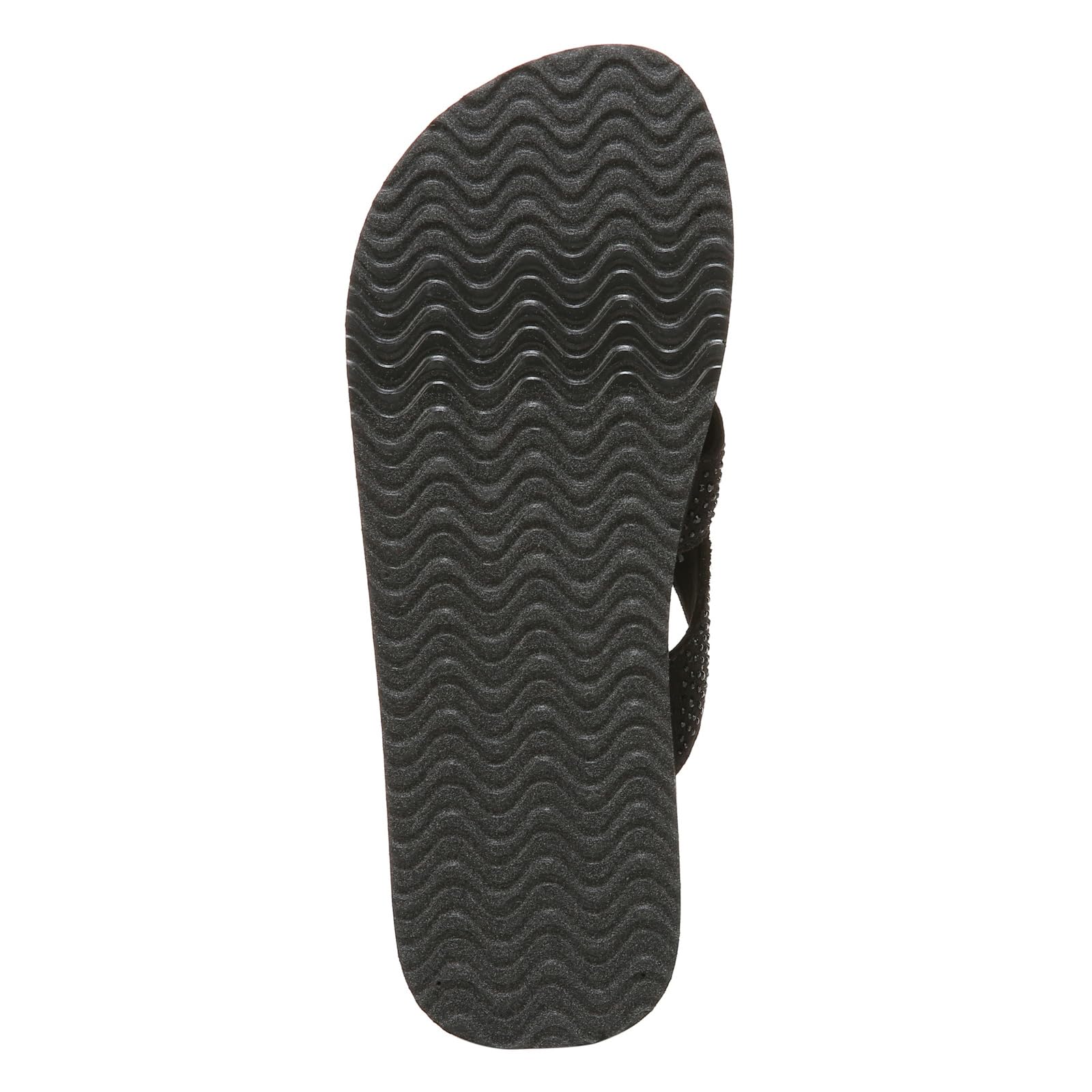 BZees Womens Rio Thong Sandal Black Rhinestone 10 M