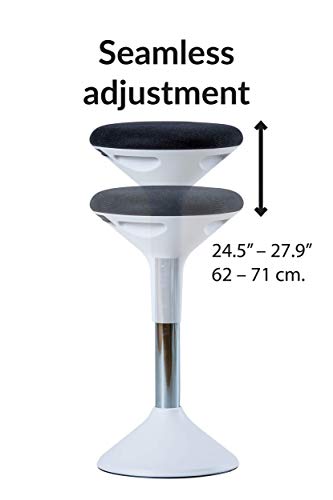 SUN-FLEX Ergonomic Height Adjustable Balance Foot Stool at Work Wobble Chair for Home Office Sit Stand Desk Stool with Natural and Active Posture (White)
