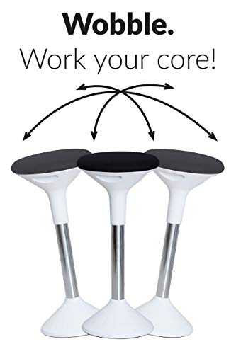 SUN-FLEX Ergonomic Height Adjustable Balance Foot Stool at Work Wobble Chair for Home Office Sit Stand Desk Stool with Natural and Active Posture (White)