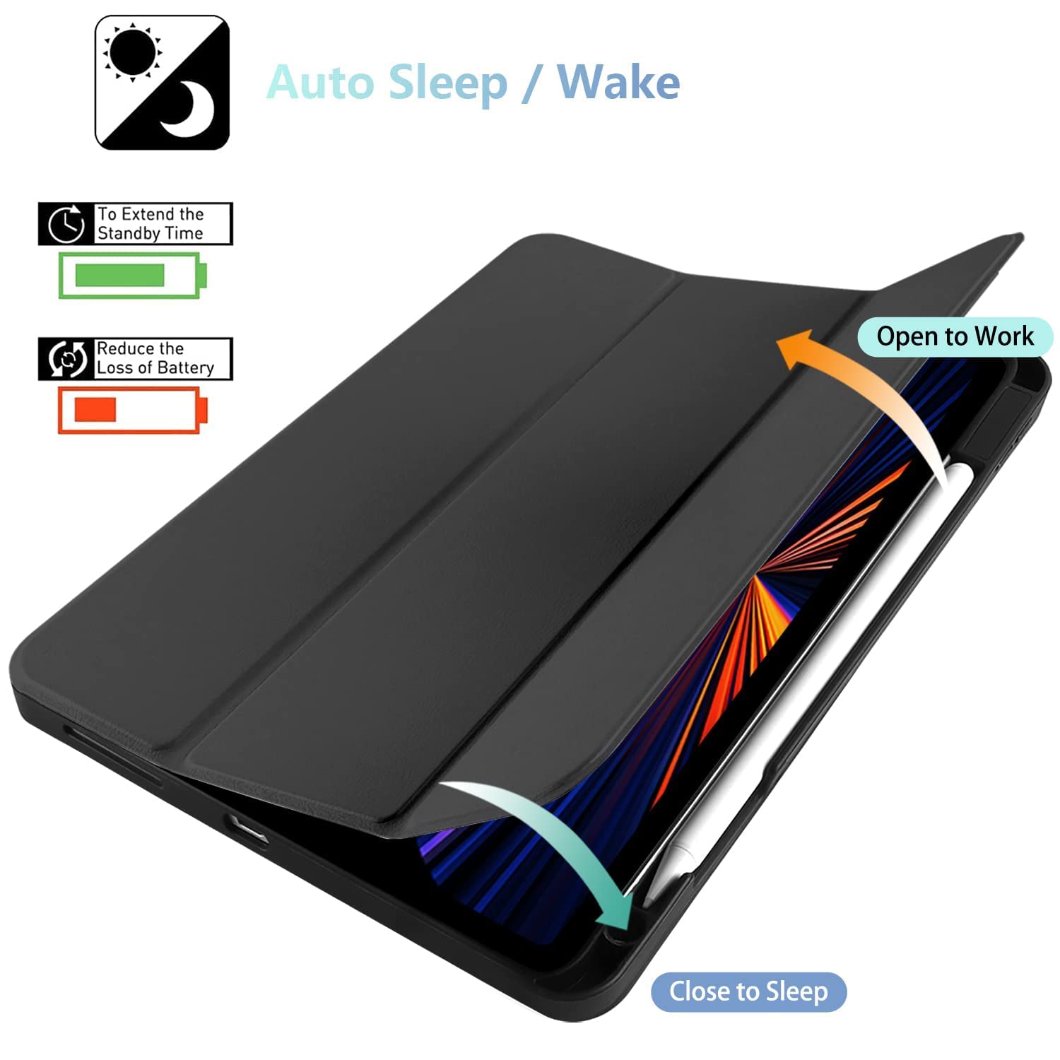 MEEgoodo Custom Personalized Name Case for iPad 10th Generation 10.9 inch Case 2022, Customized Cover with Trifold Stand + Pencil Holder + Auto Wake/Sleep+Soft TPU Protective Stand Back Shell for Kids