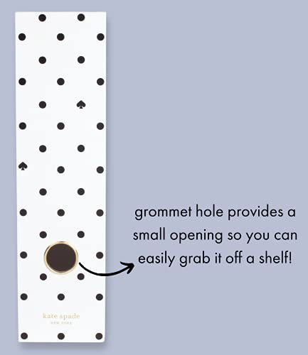 Kate Spade New York Letter Size File Folder and Magazine Holder, Black and White Desk Organizer for School/Office, Black Spade Dot