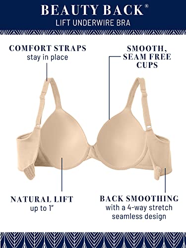 Vanity Fair Women's Light Lift Bra: Comfort Straps & No Poke Underwire (34B-44DD), Back Smoothing (78349) -Neutral, 36C