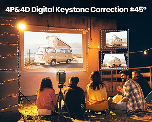 Mini Smart Projector Native 1080P, ETOE D2 Pro Portable Projector Android TV 10.0 with Prime Video, Netflix, Disney+, Video Projector 5G WiFi Bluetooth, Compatible with iOS/Android/Windows/USB