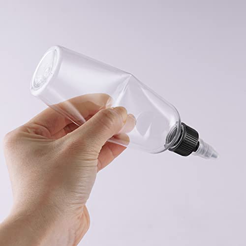 BOMEX 20 Pack 1oz Dispensing Bottles with Twist Top Cap,Small Plastic Squeeze Bottles Boston Round LDPE Bottle for Crafts,Kitchen,Household,Art, Glue(Black) (Black 4oz)