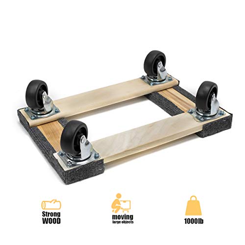 Stark Wheeled Heavy Duty Furniture Dolly Moving Carrier Casters for Heavier Mover Dollies 1000lbs Capacity
