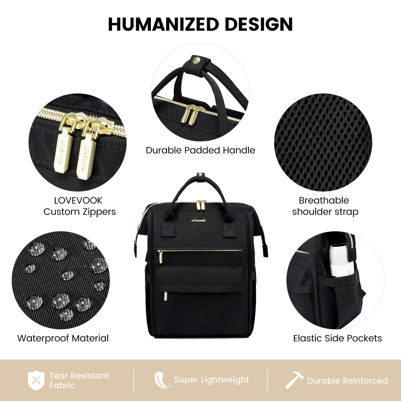 LOVEVOOK Laptop Backpack Purse for Women Waterproof Teacher Nurse Bag, 17.3 inch Work laptop Bag with USB Port, Business Travel Computer Backpack