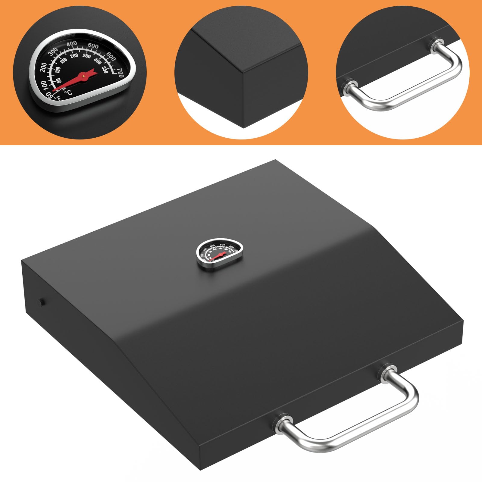 Griddle Lid for Blackstone 17 inch Griddle Hood 1832 Adventure Ready Tabletop Griddle w/handle, Accessories for Blackstone 1971 17" Griddle Hinged Lid, Updated Blackstone 17 inch Hard Cover