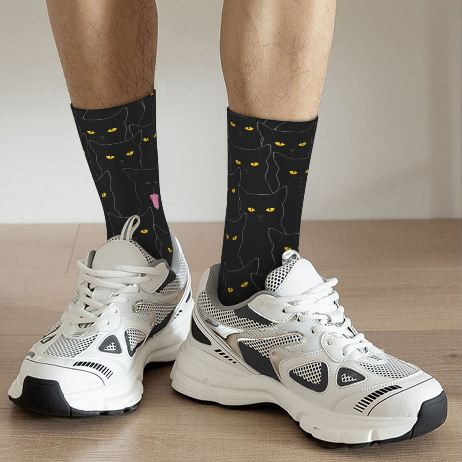 Mcewoel Black Socks for Women Girl Cat Socks for Adults Teenager Men Boys