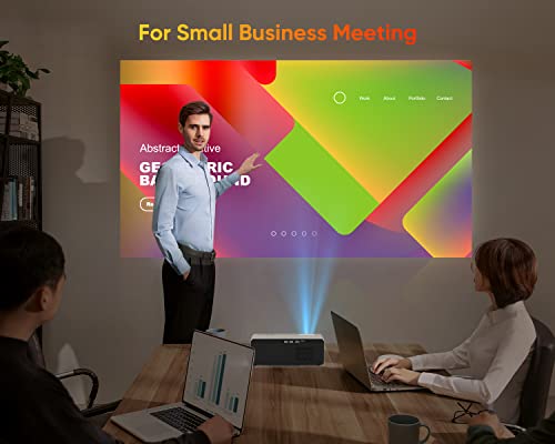 TMY 1080P Projector with 120” Screen, with 5G WiFi and Bluetooth 5.1, 450ANSI 4K Supported Portable Projector, for iOS/Android/PC/TV Stick/HDMI/AV/USB, Indoor & Outdoor Use Movie Projector