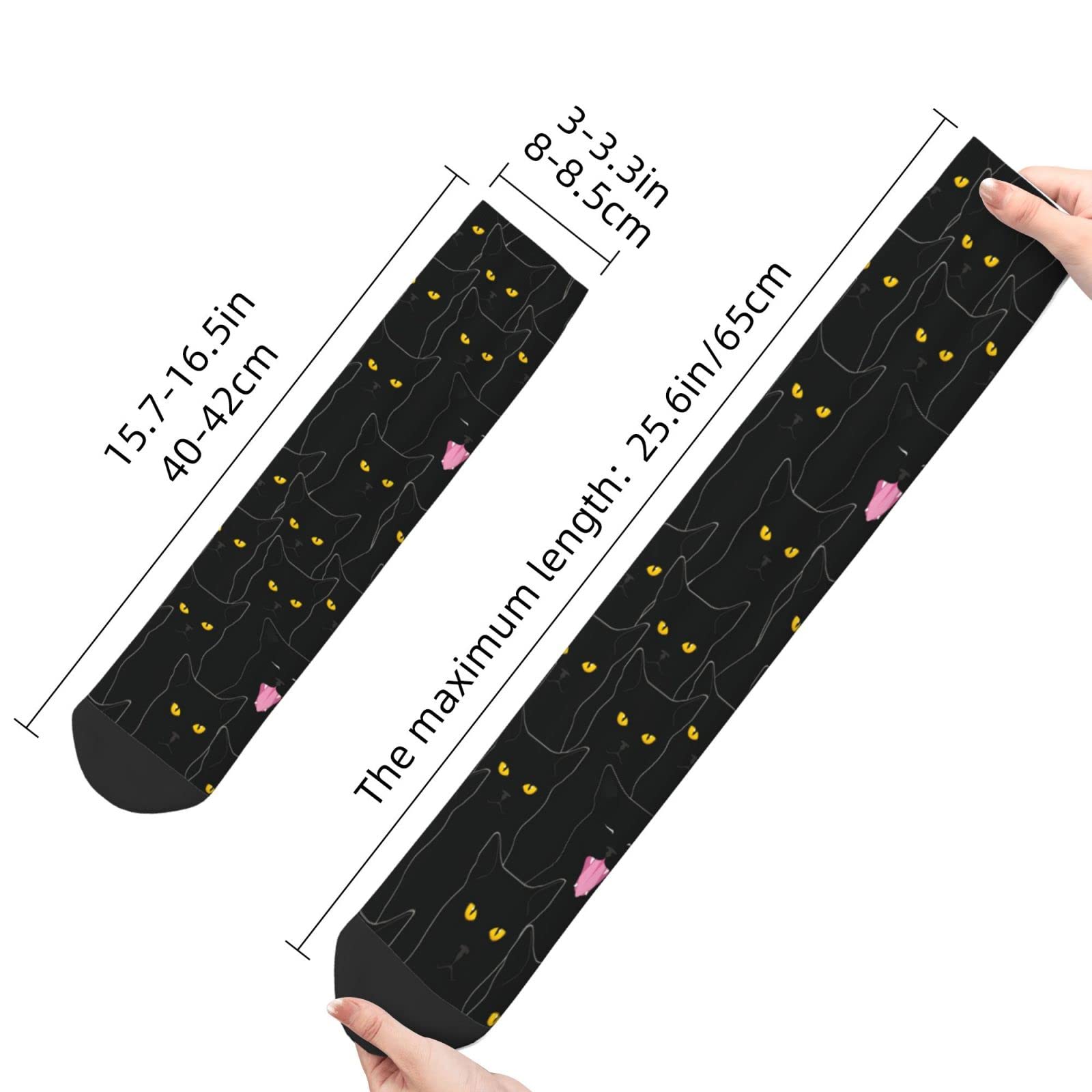Mcewoel Black Socks for Women Girl Cat Socks for Adults Teenager Men Boys