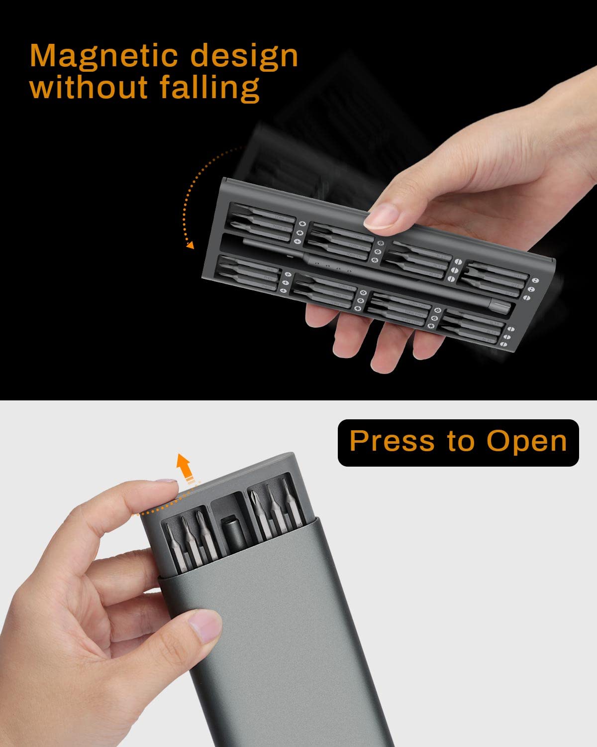 WINHUNT 24 in 1 Premium Precision Screwdriver Set, Mini Screwdriver Set Magnetic, Eyeglass Repair Kit with Phillips Head, Small Screwdriver for Electronics, PC,Watch