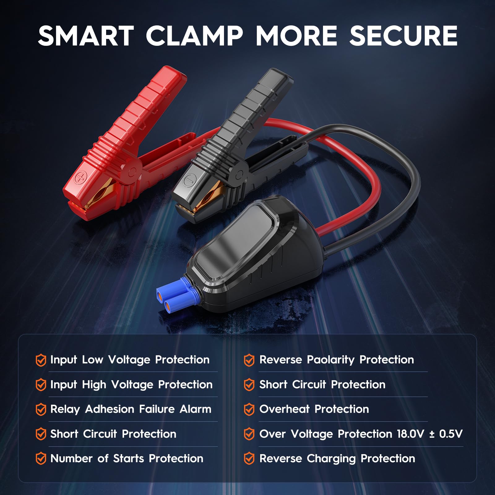 POWESU Jump Starters 2000A 18000mah (Up to 8.0L Gas or 7.5L Diesel Engine) 12V Auto Car Portable Battery Booster Jumper Cable Power Box Pack