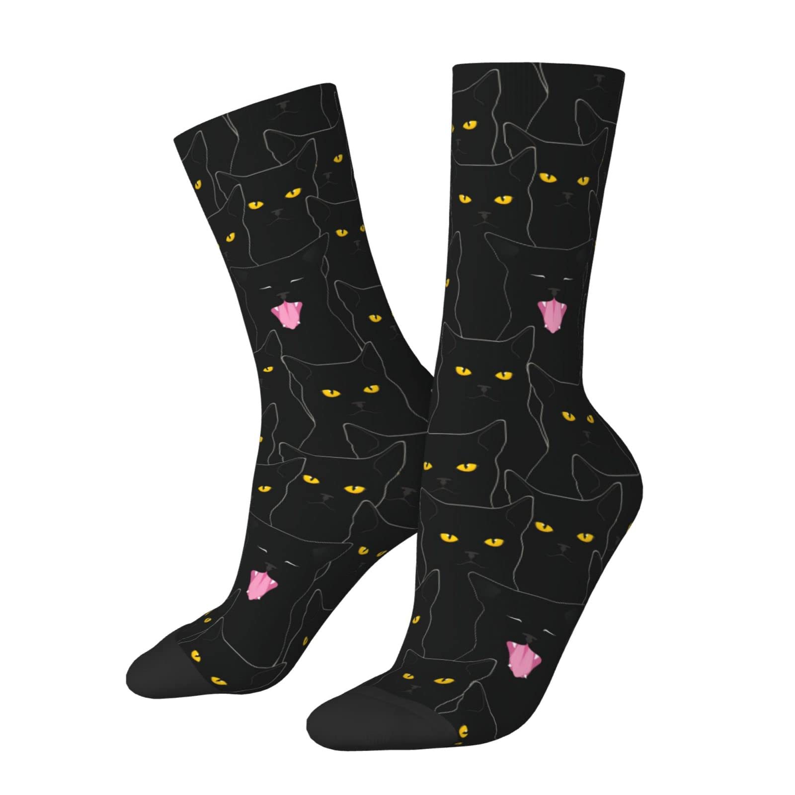 Mcewoel Black Socks for Women Girl Cat Socks for Adults Teenager Men Boys