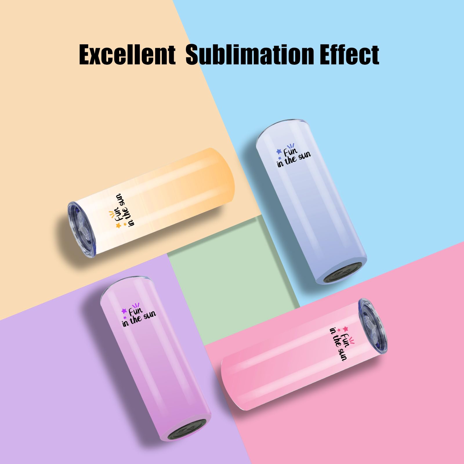 MICLAXYS Sublimation Tumblers Bulk With Flat Edge, 20OZ Flat Sublimation Tumbler Blank, Skinny Straight Stainless Steel Blanks Cups with Individual Box (4, 20OZ)