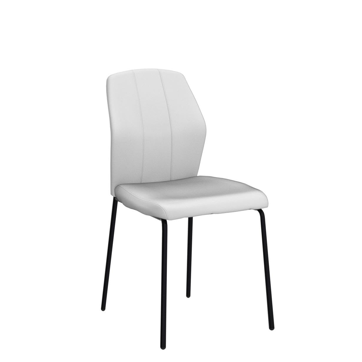 Zerifevni Set of 4 Dining Chair Modern Elegant Side Chairs Leather Durable Wide Cushion for Kitchen Room (4-White)