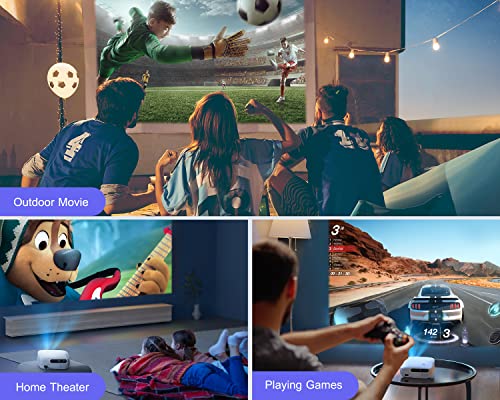 [Auto Keystone] 5G WiFi Bluetooth 5.2 Projector, WiMiUS Upgrade K7 550 ANSI Lumen Full HD 4K Projector Outdoor Projector, Zoom, 500'' Display 6D Keystone, 4D,4P Home Theater Projector (Brightest)