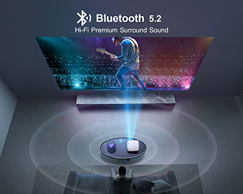 [Auto Keystone] 5G WiFi Bluetooth 5.2 Projector, WiMiUS Upgrade K7 550 ANSI Lumen Full HD 4K Projector Outdoor Projector, Zoom, 500'' Display 6D Keystone, 4D,4P Home Theater Projector (Brightest)