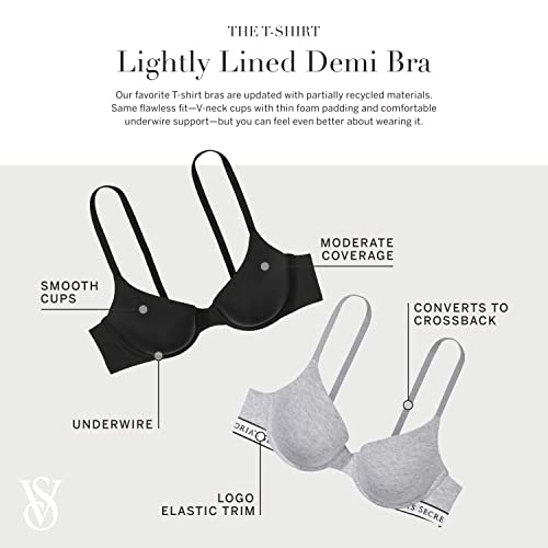 Victoria's Secret T Shirt Demi Bra, Lightly Lined, Smoothing, Bras for Women, Beige (36C)