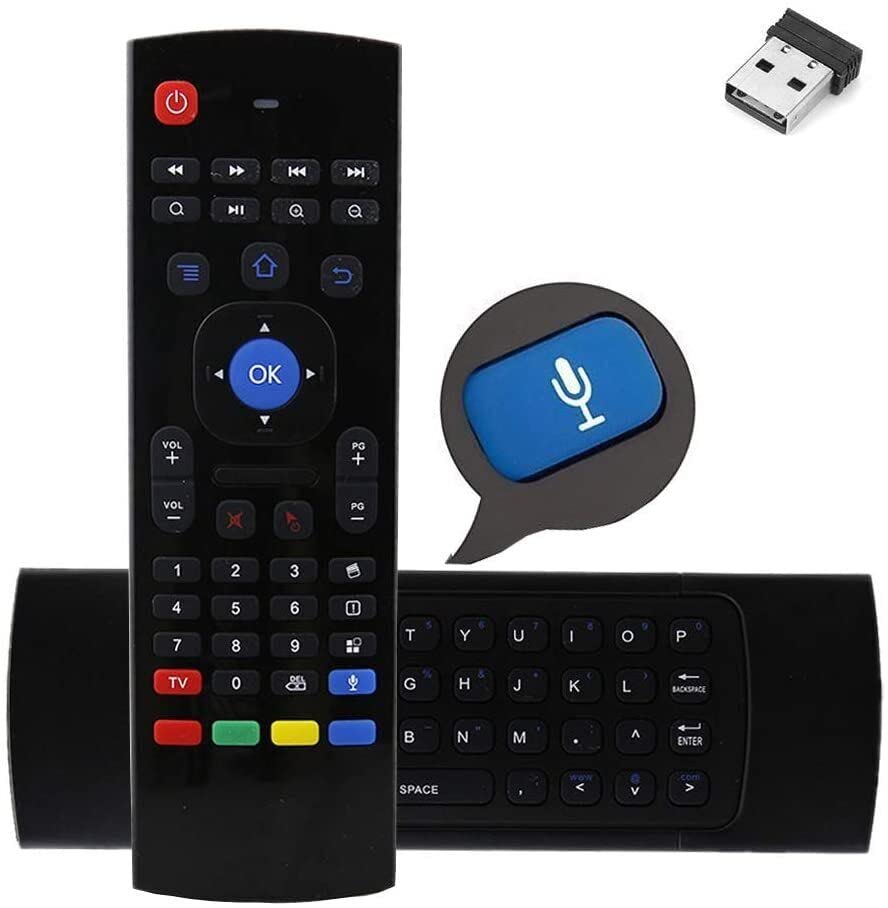 Air Mouse Remote, with Voice MX3 Pro 2.4G Android Box Remote with Mini Wireless Keyboard, Compatible for Android TV/Box/IPTV/Android Projector