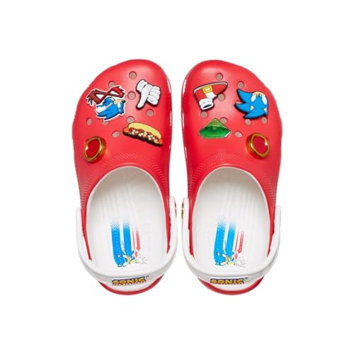 Crocs Sonic The Hedgehog Classic Clogs, Kids and Toddler Shoes, Red, 5 US Unisex Big