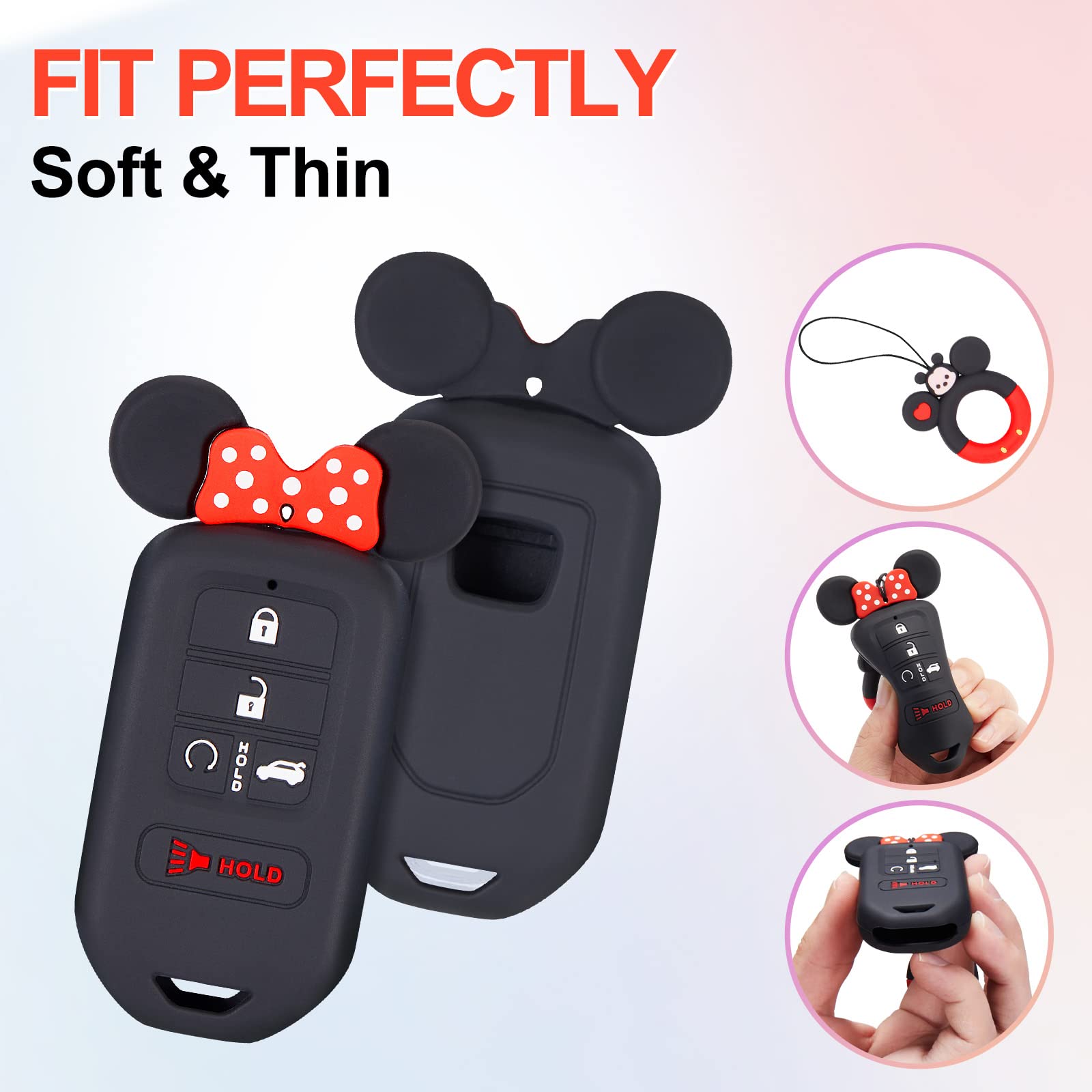 Akkya for Honda Key Fob Cover Keychain Accessories 0216
