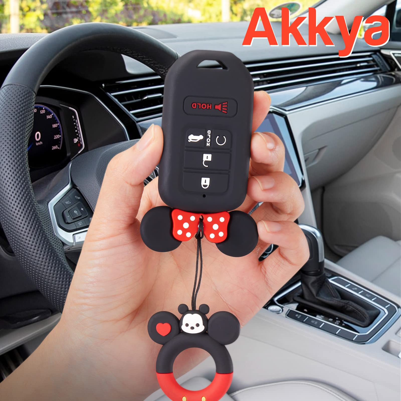 Akkya for Honda Key Fob Cover Keychain Accessories 0216